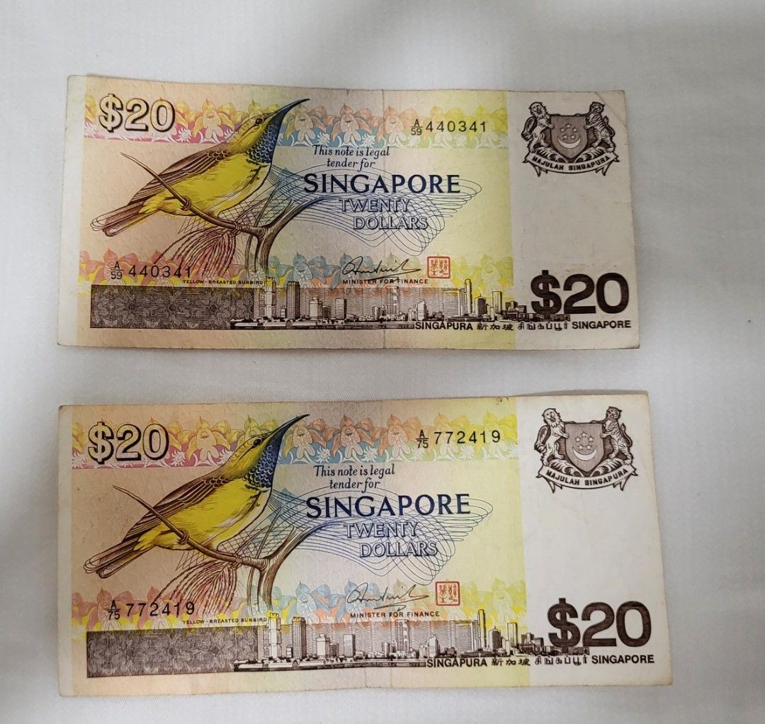 Singapore 20 Dollar Bills, Hobbies & Toys, Memorabilia & Collectibles, Currency on Carousell