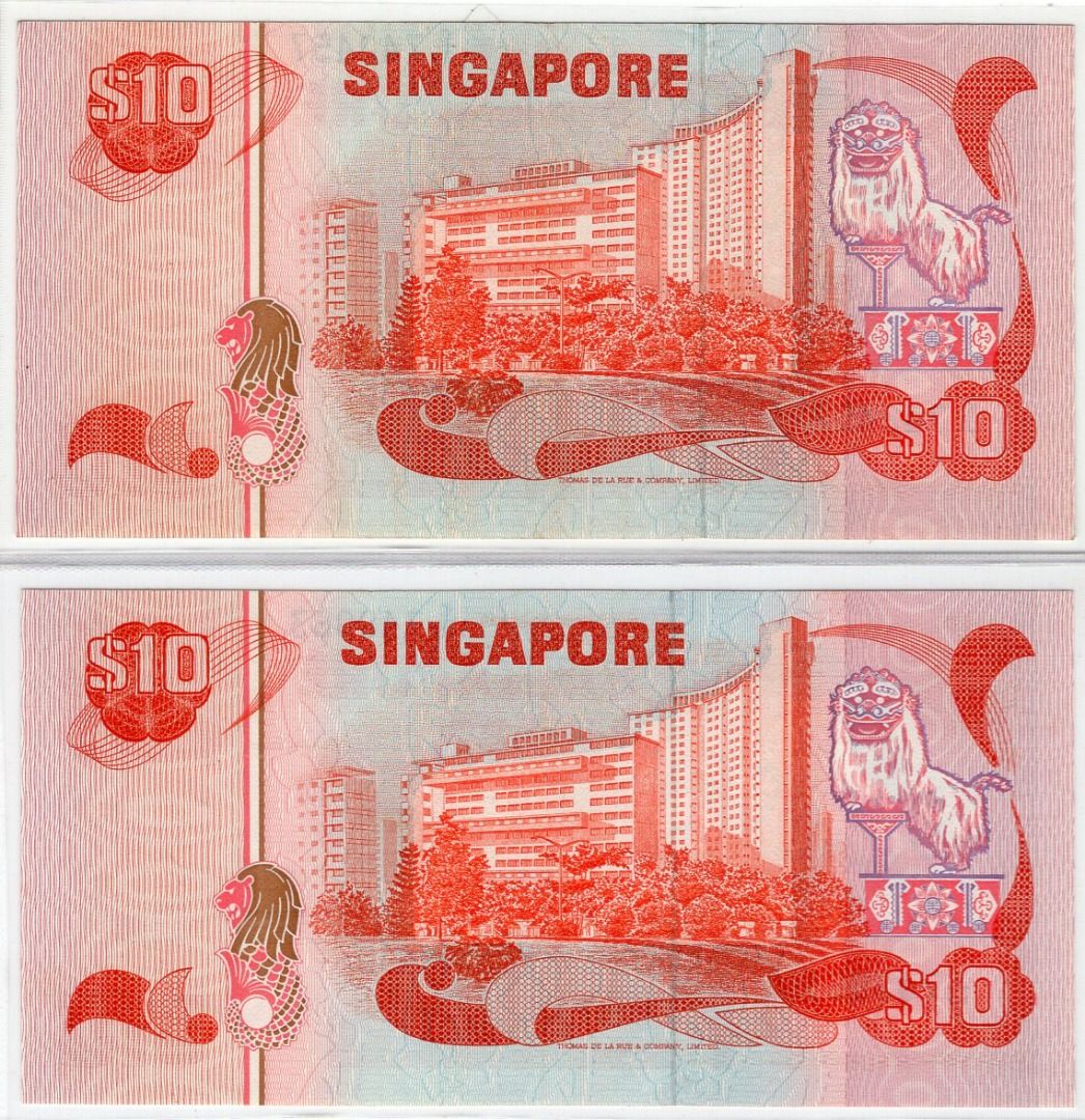 Singapore Bird Series $10 Banknotes Alignment Error, Hobbies & Toys ...