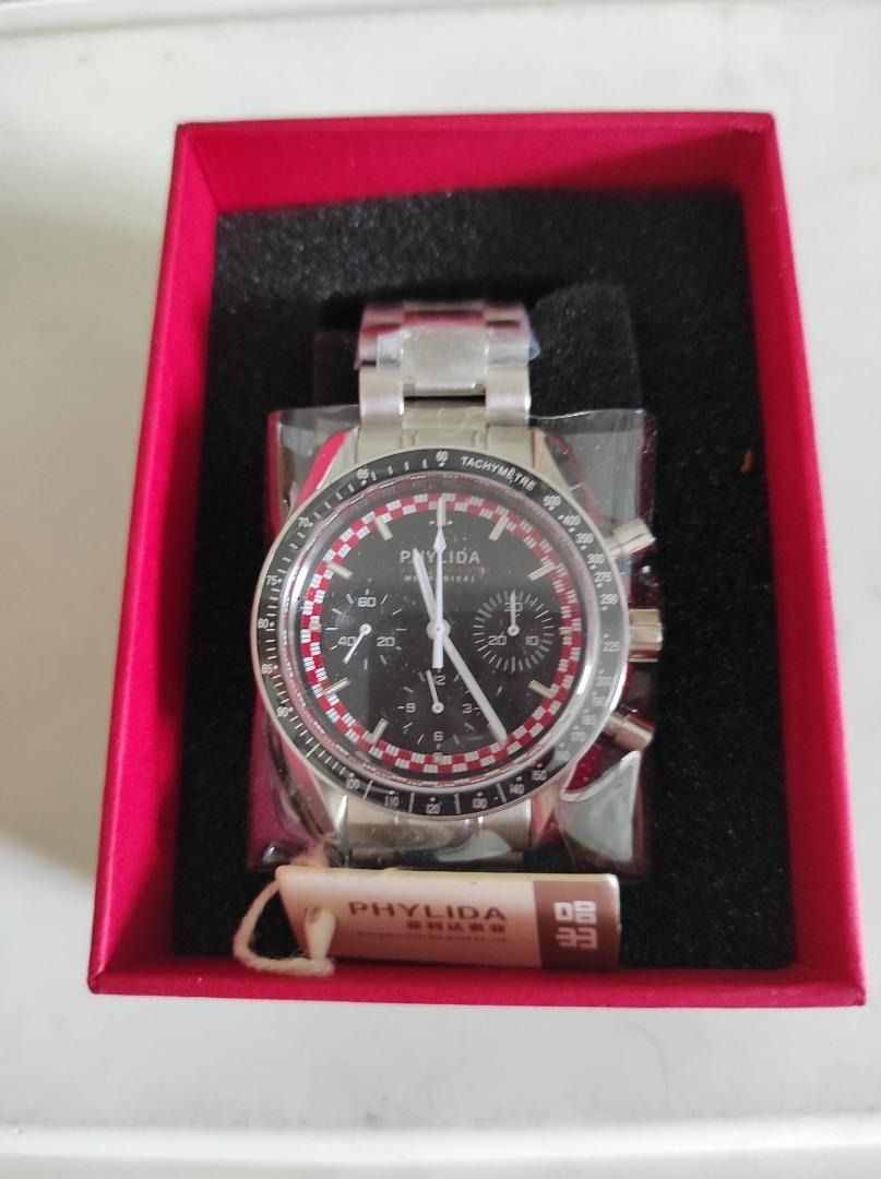 ST19 Mechanical Chronograph Speedmaster TINTIN homage Wristwatch Domed ...