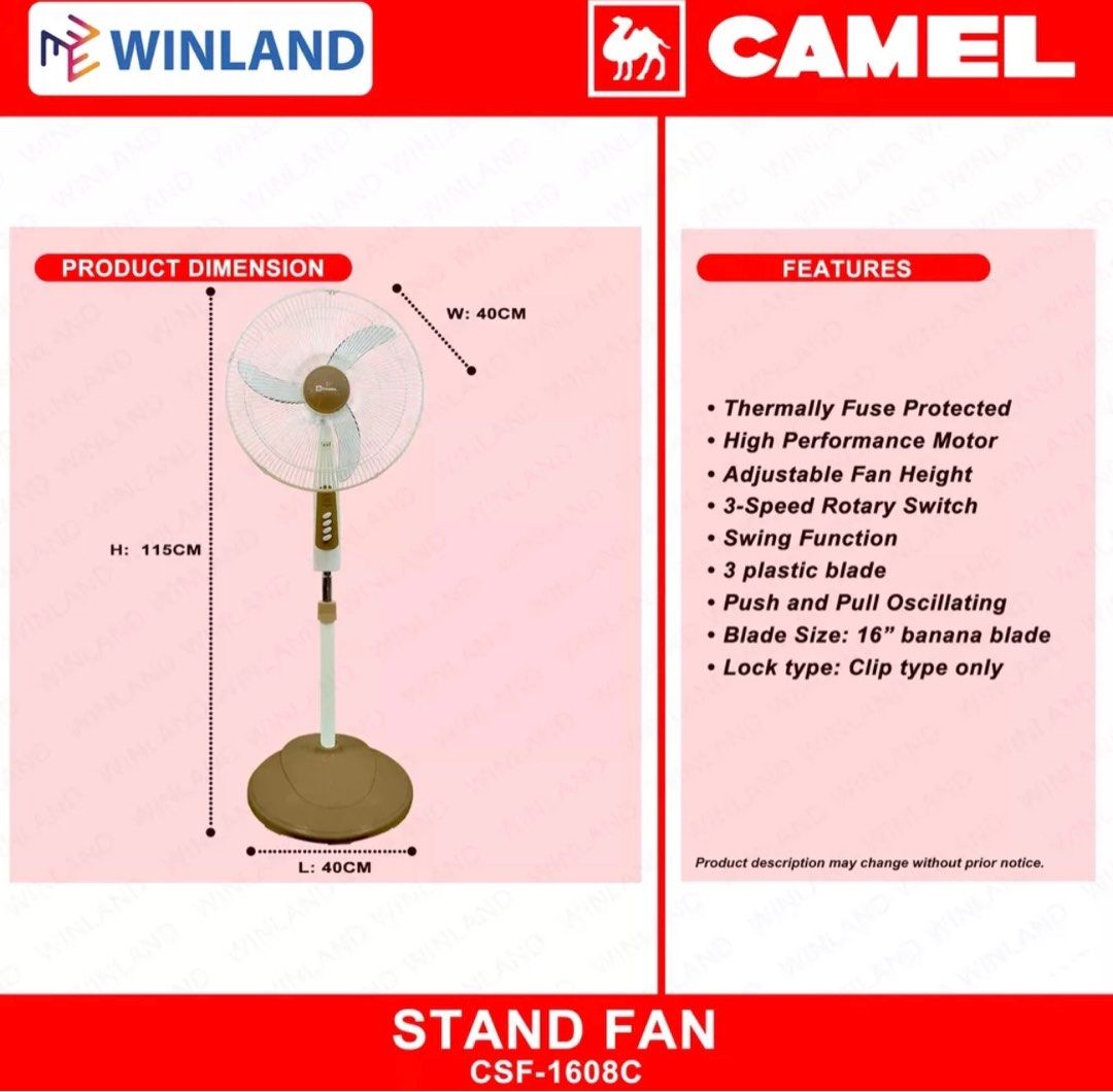 Standfan by Camel, Furniture & Home Living, Lighting & Fans, Fans on ...