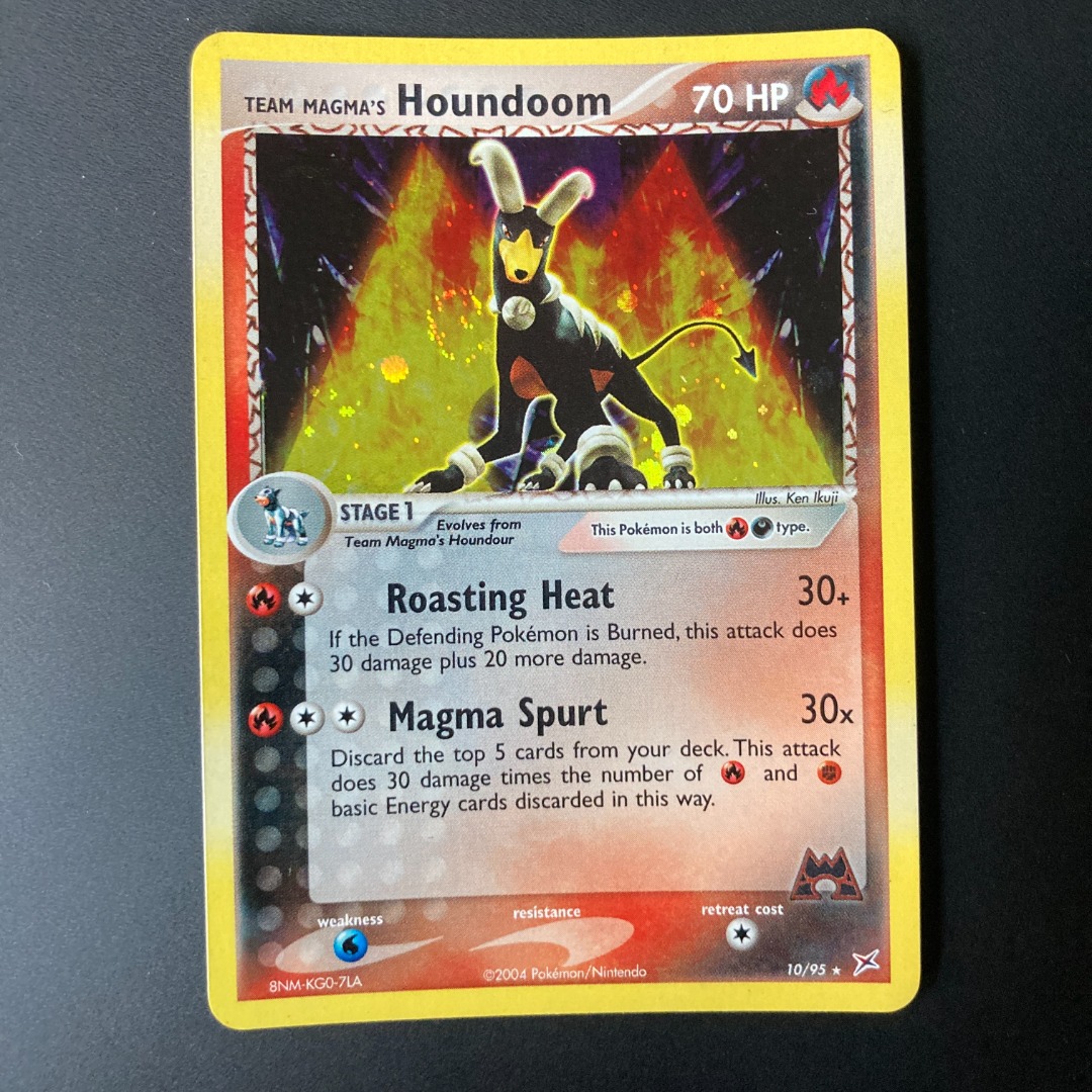 Team Magma Houndoom Rare Holo Swirl Pokemon Card 2004, Hobbies & Toys ...