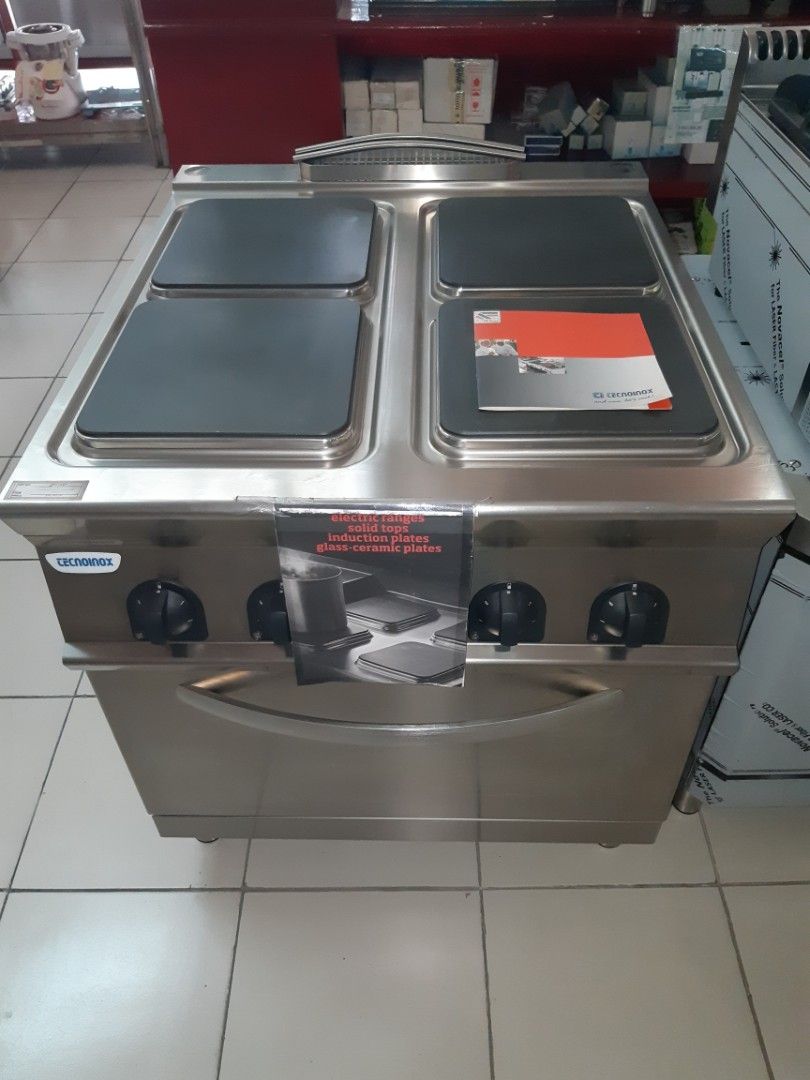 TECNOINOX Original ITALIAN 4 Top Square ELECTRIC Cooker Stove with Oven ...
