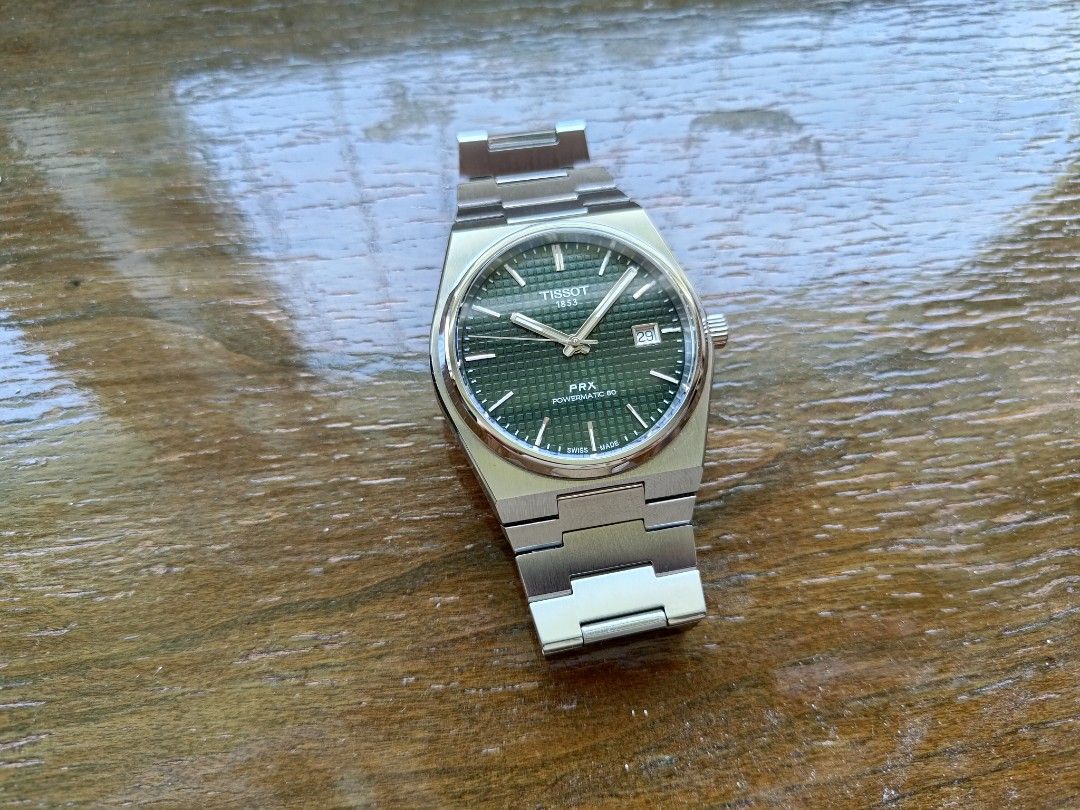 Tissot PRX Powermatic 80 Green Dial, Luxury, Watches on Carousell