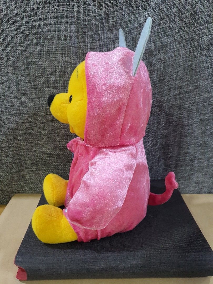 Tokyo Disney Resort Pooh in pink devil costume plush 24cm, Hobbies ...