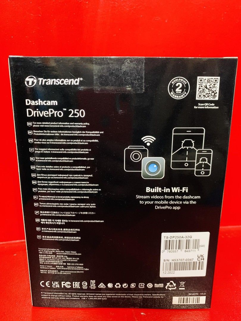 Transcend DrivePro 250 Dashcam 32GB TS-DP250A-32G on Carousell