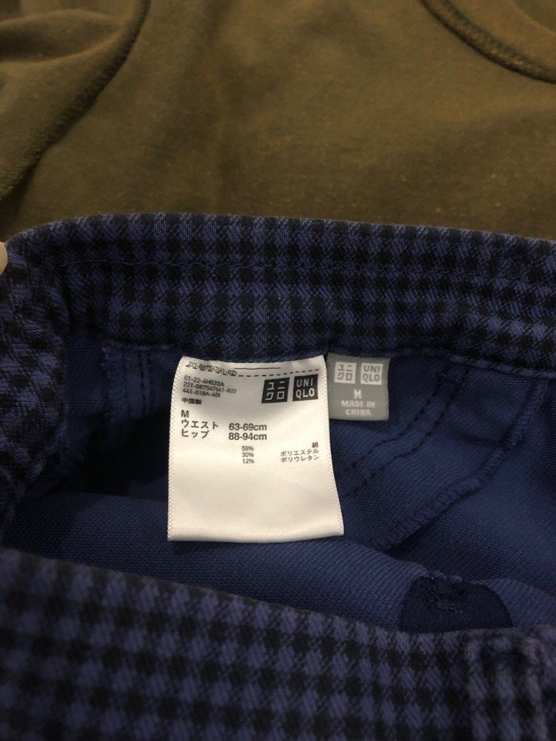 uniqlo blue black checkered pants on Carousell