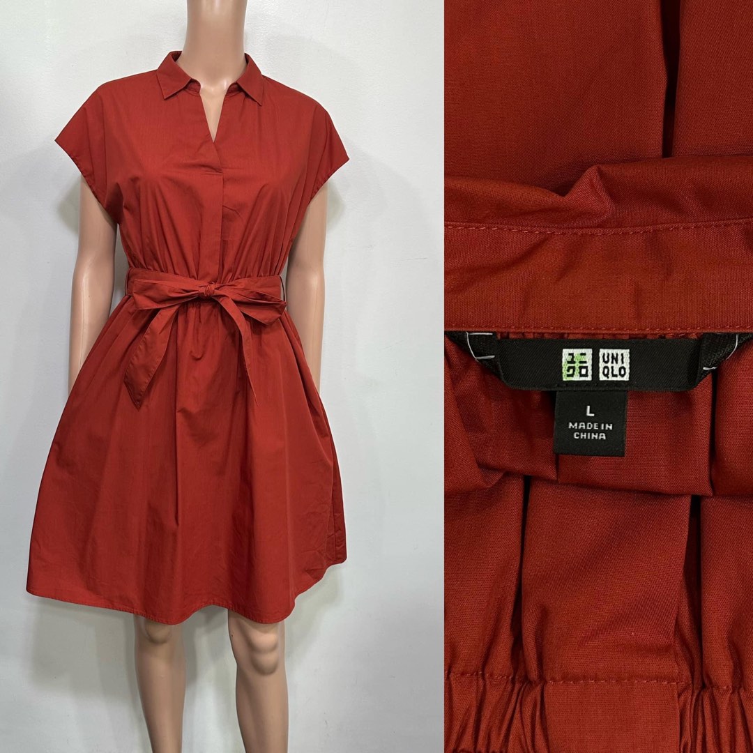 Uniqlo red dress on Carousell