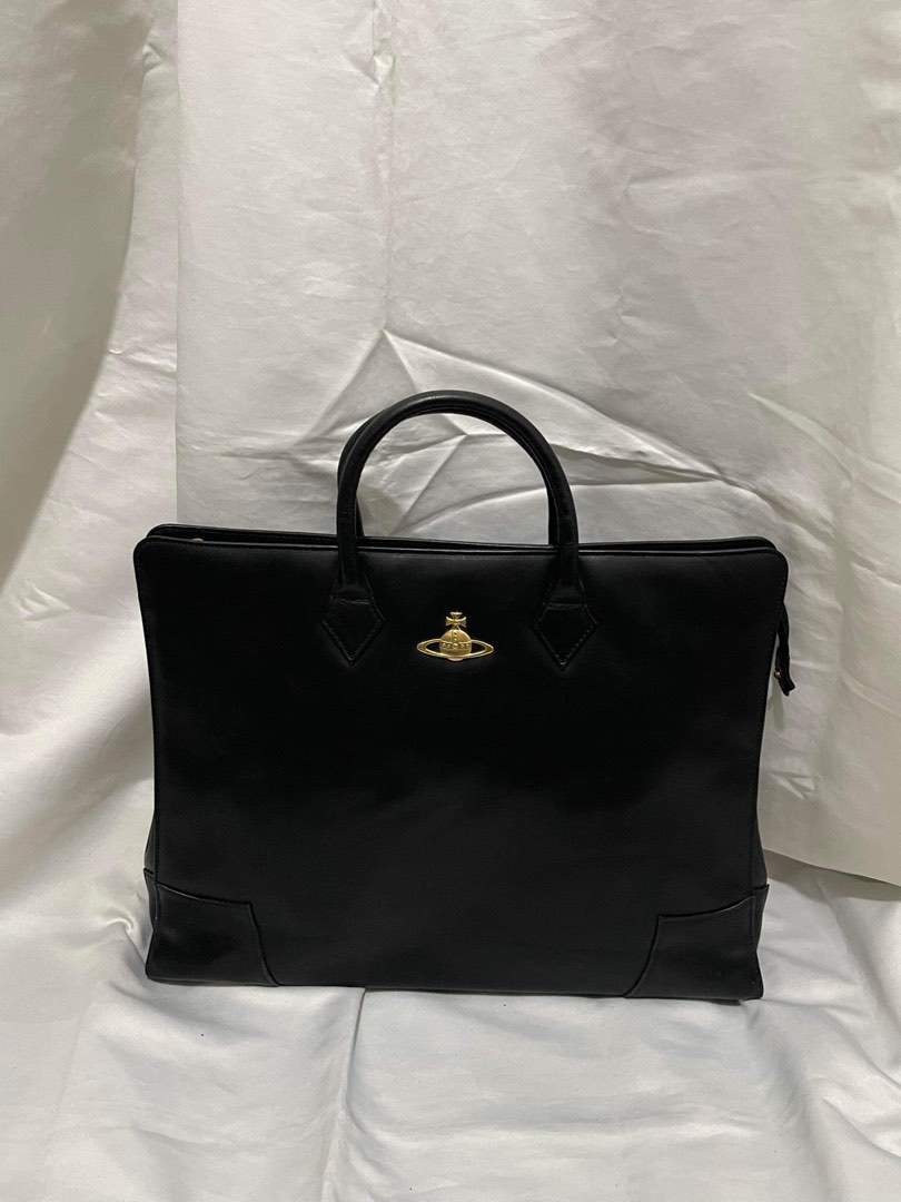 Vivienne Westwood Black Leather Document Bag, Luxury, Bags & Wallets on ...