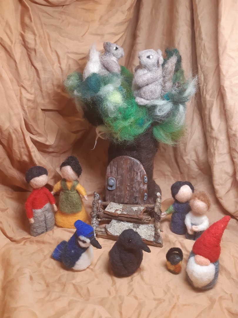 Waldorf wet felted puppet dolls toys for storytelling on Carousell