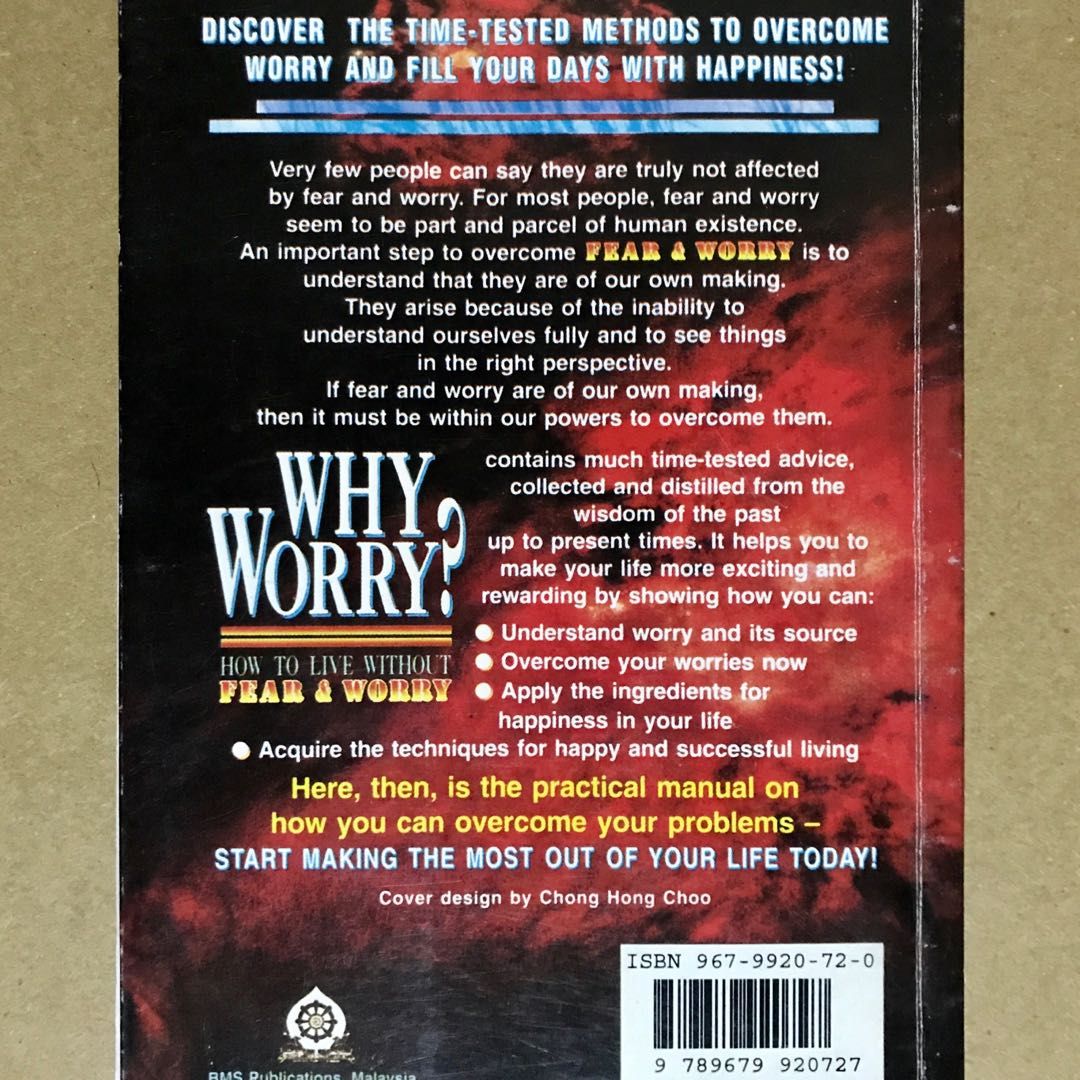 Why Worry?: How to Live Without Fear & Worry by K. Sri Dhammananda (2nd ...