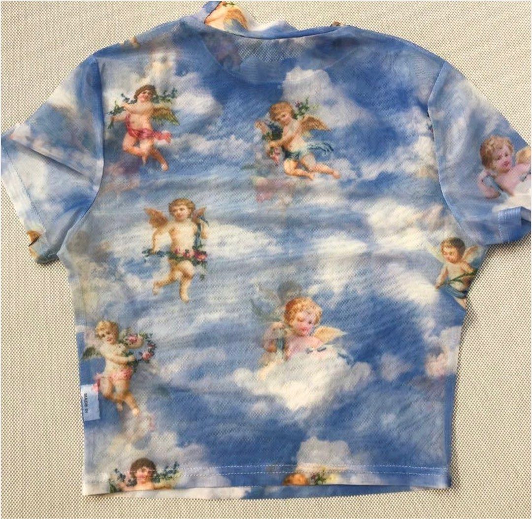 Y2K Angel Mesh Top on Carousell