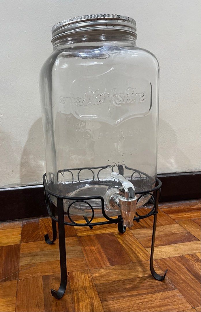 Yorkshire Mason Jar 8 Liters Drinks Glass Beverage Dispenser With Metal Stand On Carousell