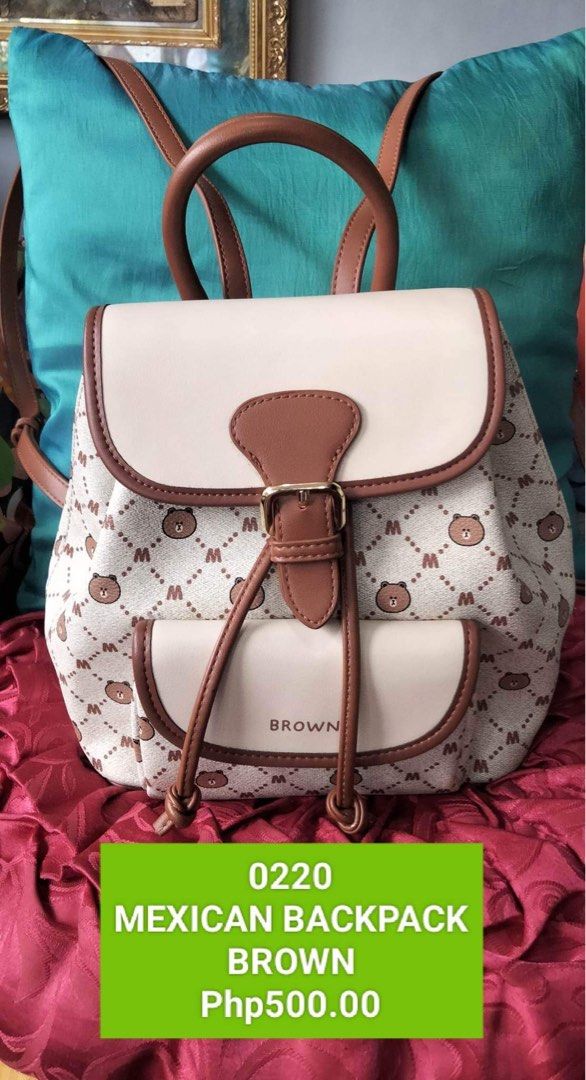 0220 Mexican Backpack Brown, Women's Fashion, Bags & Wallets, Backpacks ...