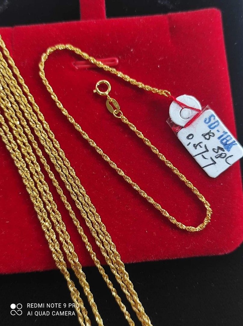 18K Saudi Gold rope bracelet, Women's Fashion, Jewelry & Organizers ...