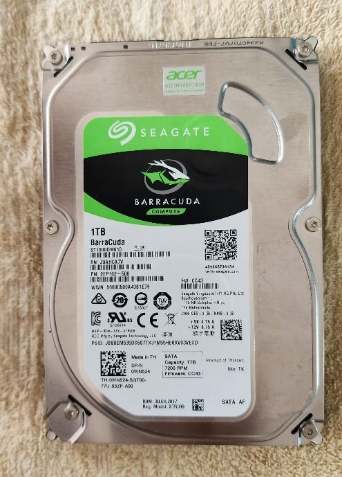 1 TB / 1 Terabyte 3.5 Sata disks Seagate Barracuda 72K RPMs for Desktop ...