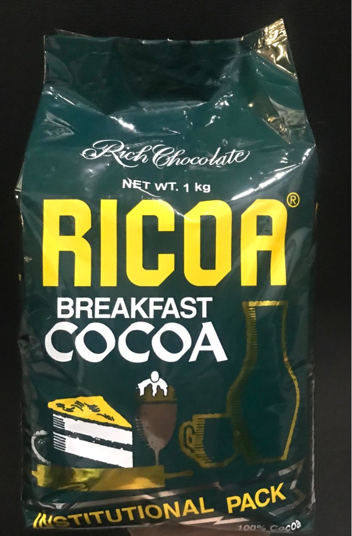 1kg Ricoa Breakfast Cocoa Rich Chocolate 100% Cocoa Institutional Pack ...