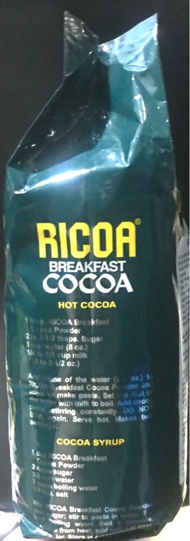 1kg Ricoa Breakfast Cocoa Rich Chocolate 100% Cocoa Institutional Pack ...