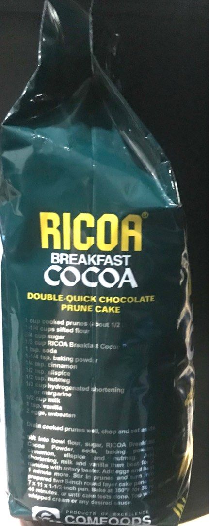 1kg Ricoa Breakfast Cocoa Rich Chocolate 100% Cocoa Institutional Pack ...