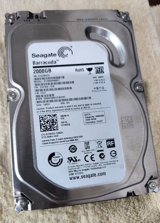 2 Terabyte 3.5 Sata disks Seagate Barracuda 72K RPMs for Desktop ...