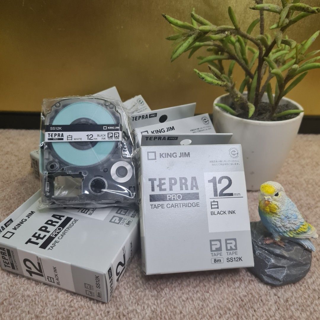 5 BOXES KING JIM TEPRA PRO TAPE CARTRIDGE 12mm BLACK INK - 8m on Carousell