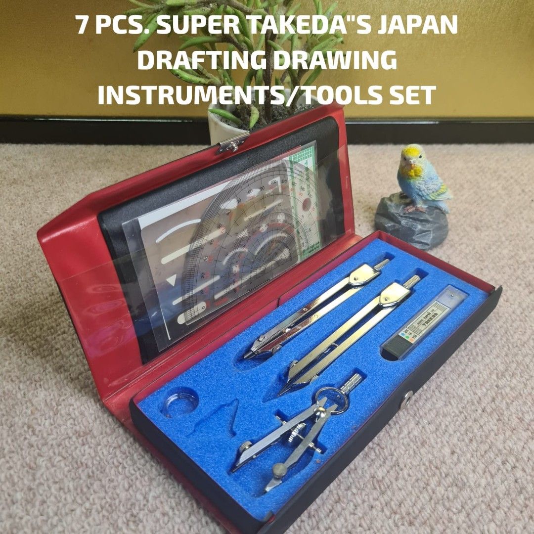 7 PCS. SUPER TAKEDA"S JAPAN DRAFTING DRAWING INSTRUMENTS/TOOLS SET ...