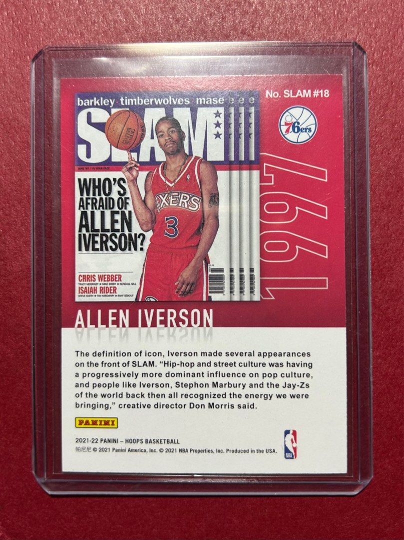 ALLEN IVERSON NBA Hoops Slam Card Insert 2021-2022 on Carousell