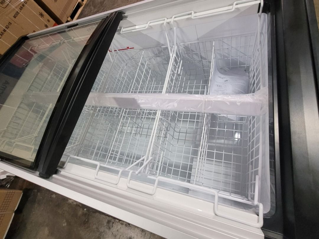 Aucma SD-435 Commercial Chest Freezer Sliding Glass Door Poultry ...