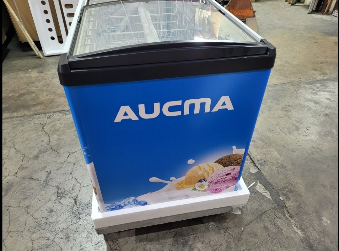 Aucma SD-435 Commercial Chest Freezer Sliding Glass Door Poultry ...