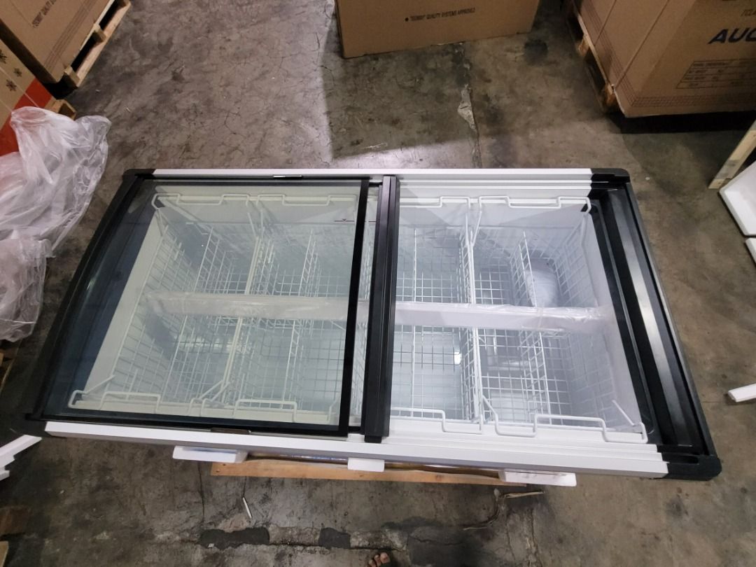 Aucma SD-435 Commercial Chest Freezer Sliding Glass Door Poultry ...