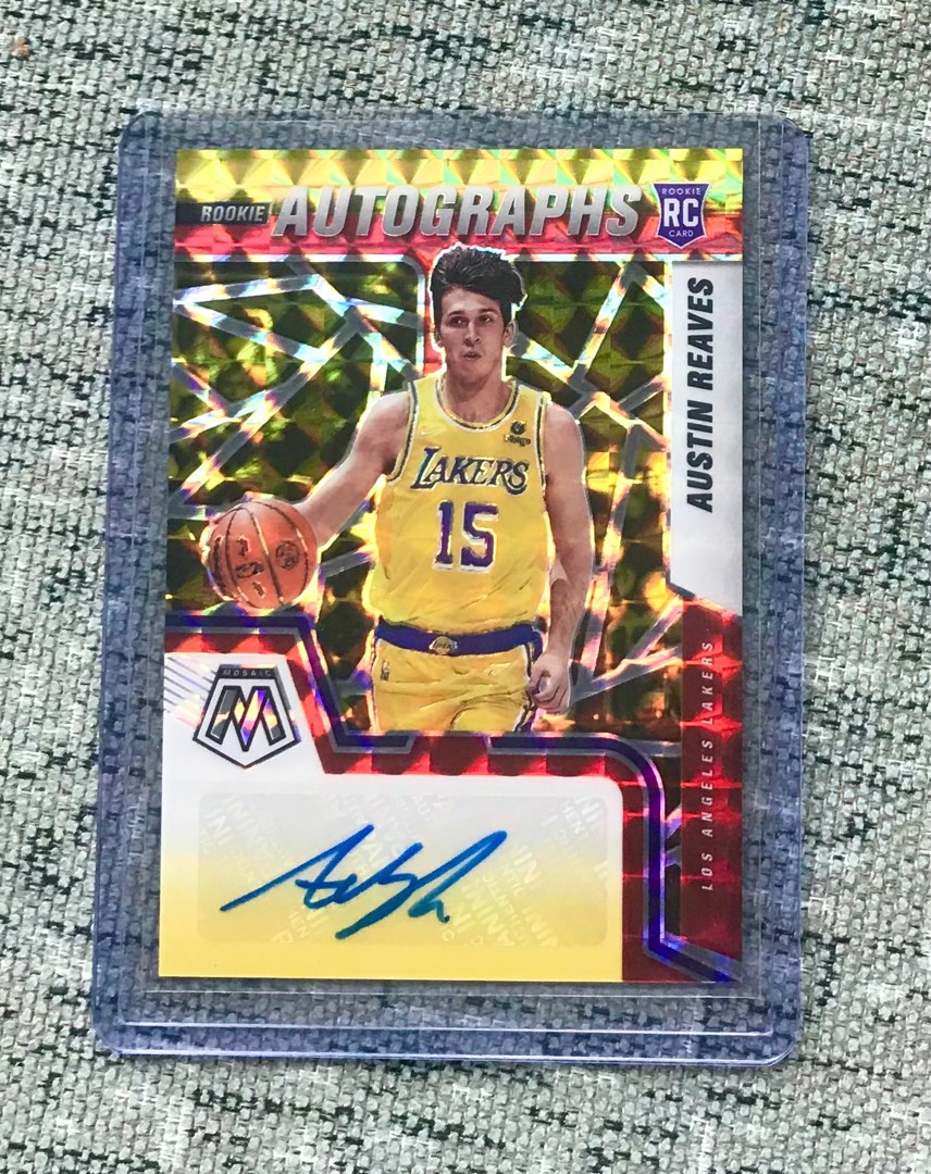 Austin Reaves Mosaic choice fusion red yellow Rookie Autographs ...