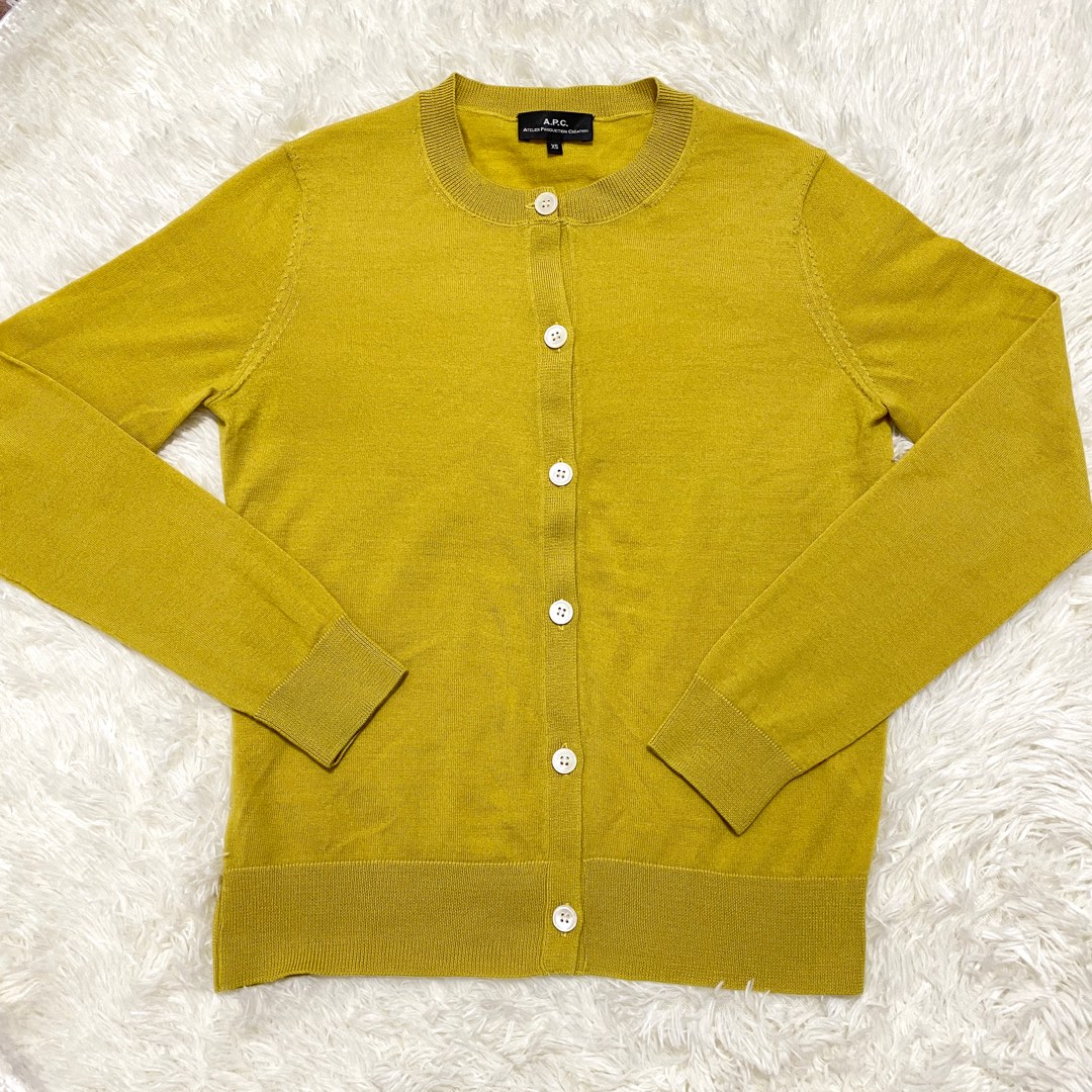 Authentic APC Merino Wool Cardigan in Apple Green on Carousell