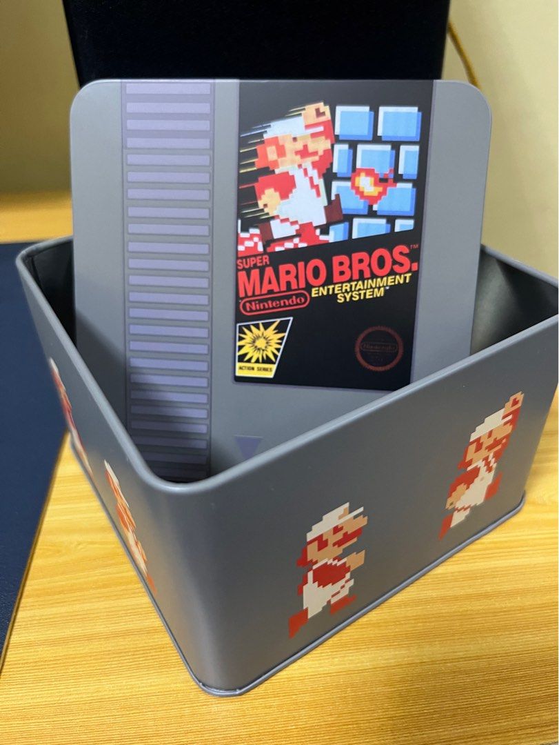 AUTHENTIC Super Mario Bros. Tin Can, Hobbies & Toys, Memorabilia ...
