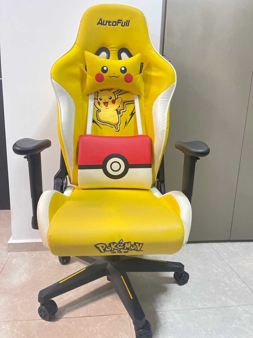 Autofull Gaming Chair Pikachu, Furniture & Home Living, Furniture ...