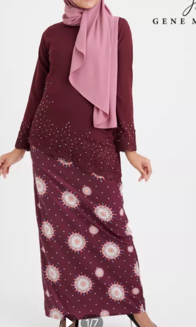 Baju Kurung Gene Martino in Batik Series, Women's Fashion, Muslimah ...