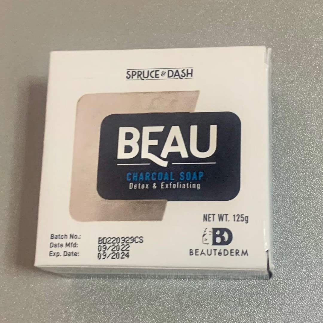 BEAUTeDERM Spruce and Dash Beau Charcoal Soap (125g) on Carousell