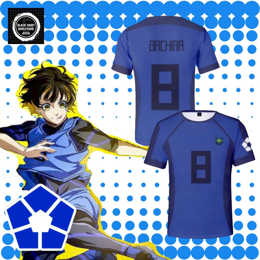 BLUE LOCK BACHIRA DRI-FIT TYPE FOOTBALL /SOCCER SHIRT, Men's Fashion ...