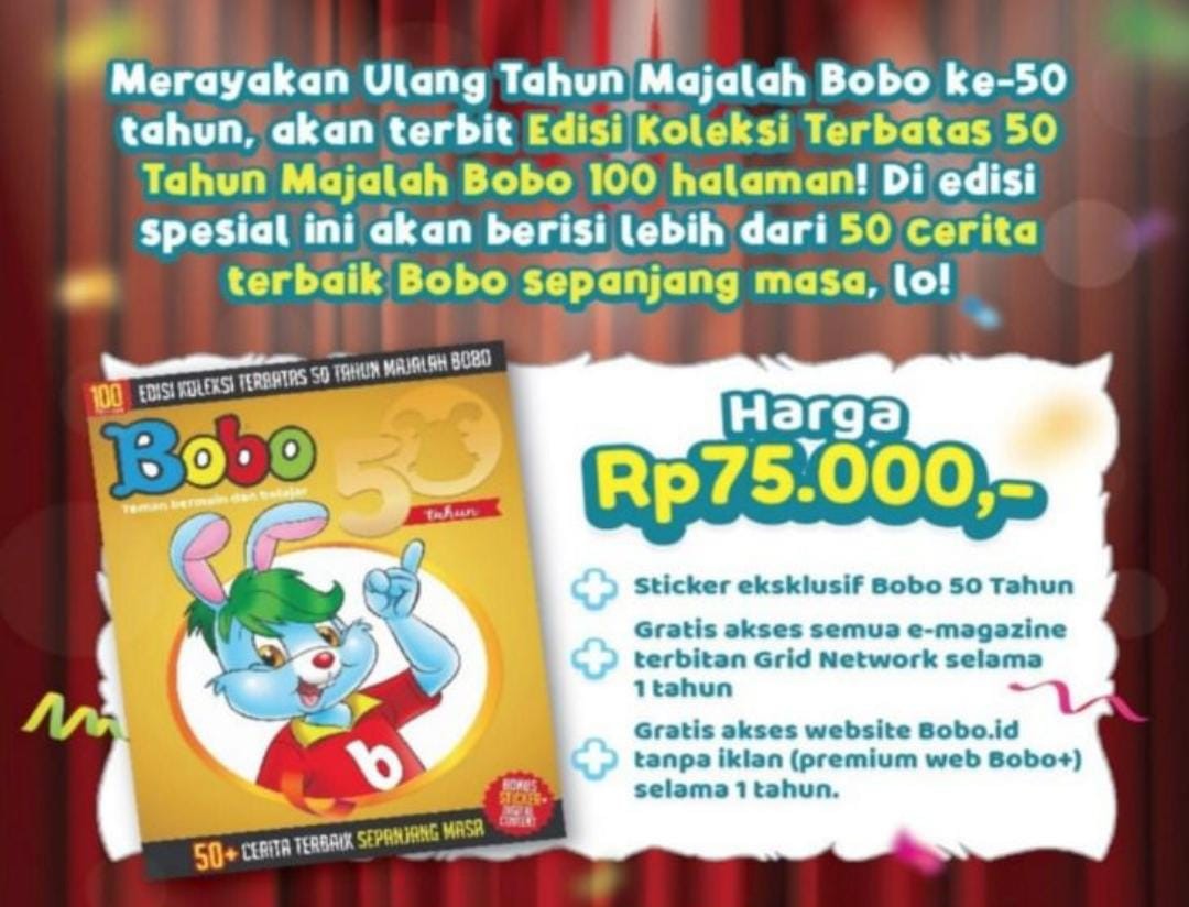 BOBO 50 TAHUN, Buku & Alat Tulis, Buku Anak-Anak di Carousell