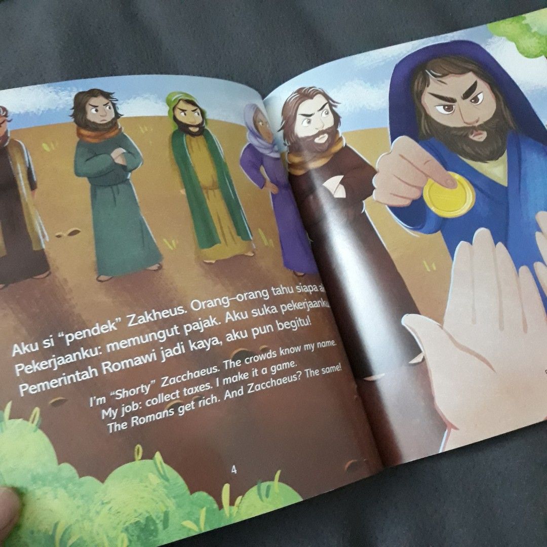 Buku Cerita Zakheus dan Yesus Bilingual Flipside Stories, Buku & Alat ...