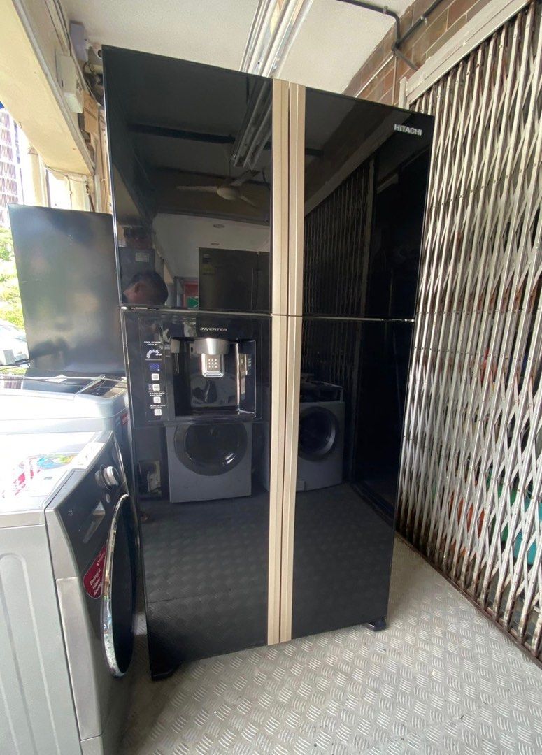 BUY NOW! Hitachi 4-Door Water & Ice Dispenser Fridge RW720FPMSX, TV ...