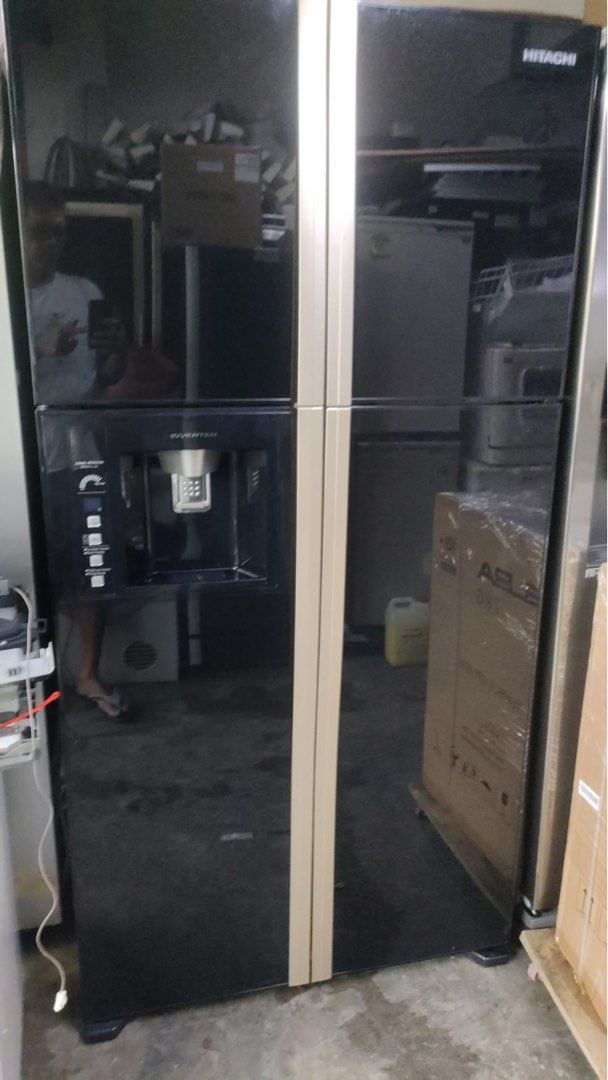BUY NOW! Hitachi 4-Door Water & Ice Dispenser Fridge RW720FPMSX, TV ...