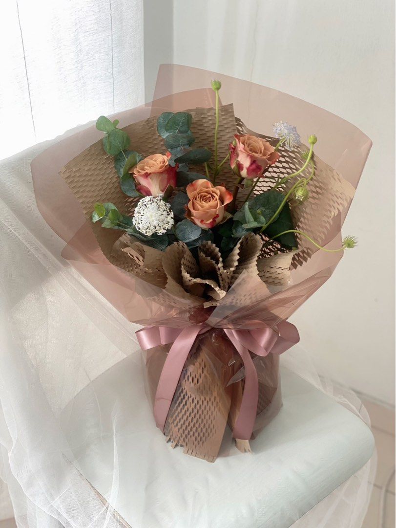 Cappuccino Rose Bouquet, Hobbies & Toys, Stationery & Craft, Flowers ...