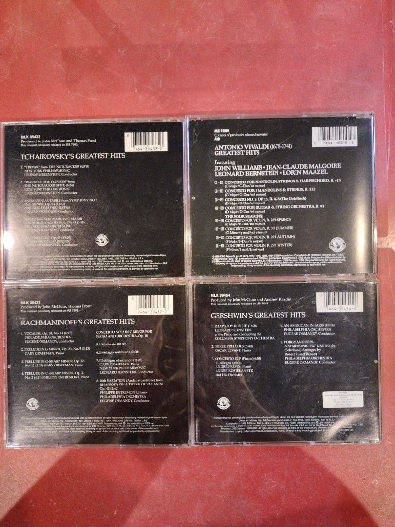 CBS Masterworks Columbia Classical Music Greatest Hits Series 8 CD lot ...
