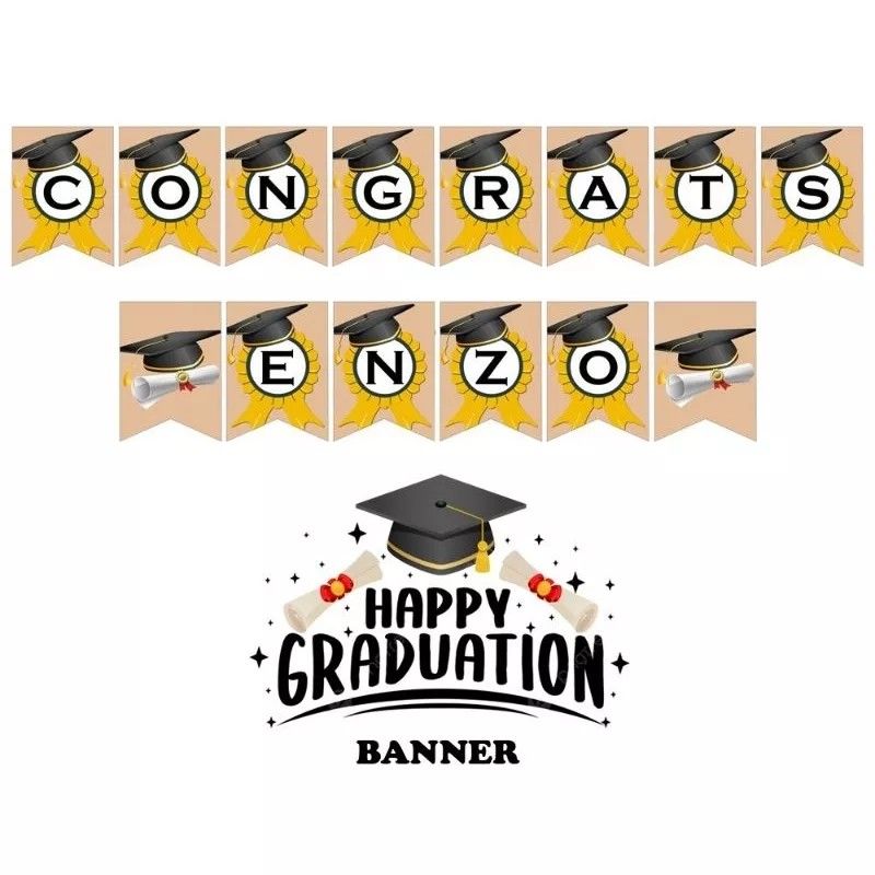 Congratulations Graduate Graduation Party Banner Cupcake Cake Topper ...
