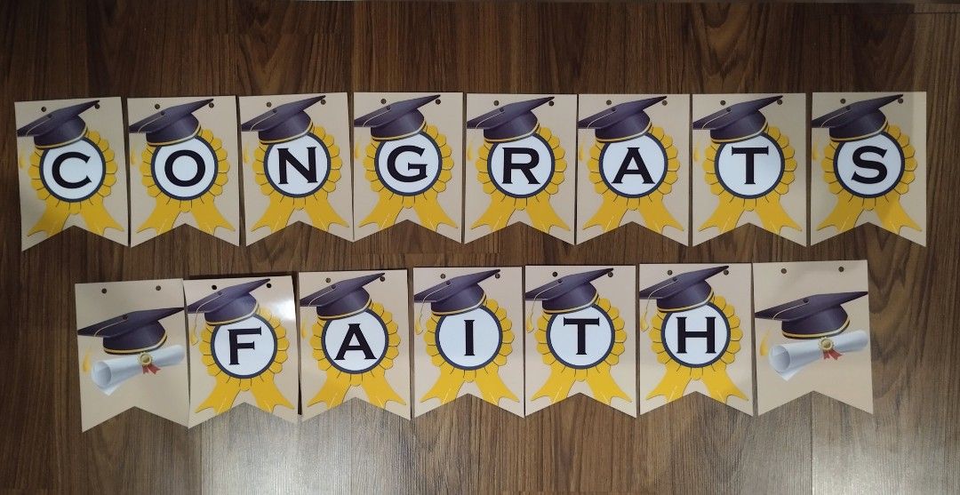 Congratulations Graduate Graduation Party Banner Cupcake Cake Topper ...