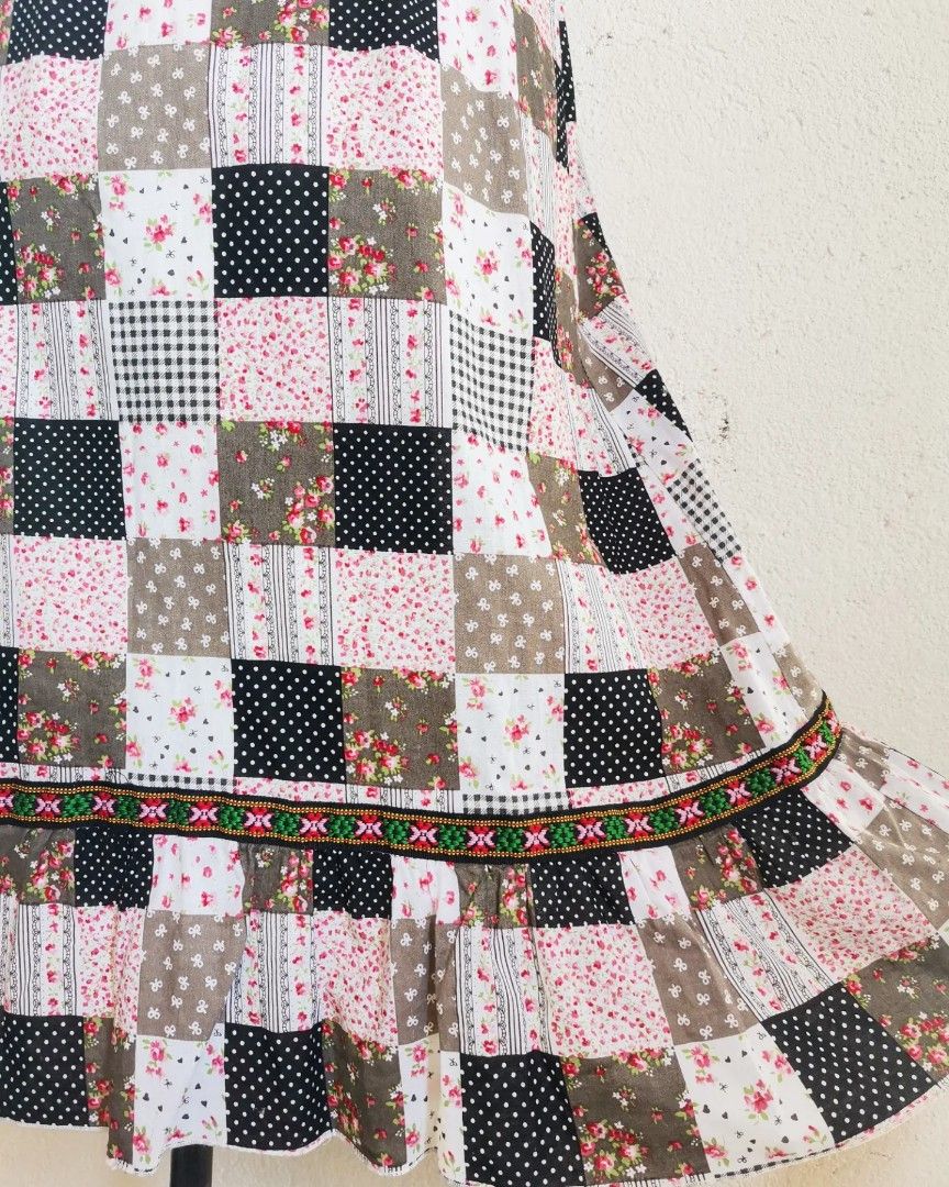 Cottagecore Patchwork Dress, Women's Fashion, Dresses & Sets, Dresses ...