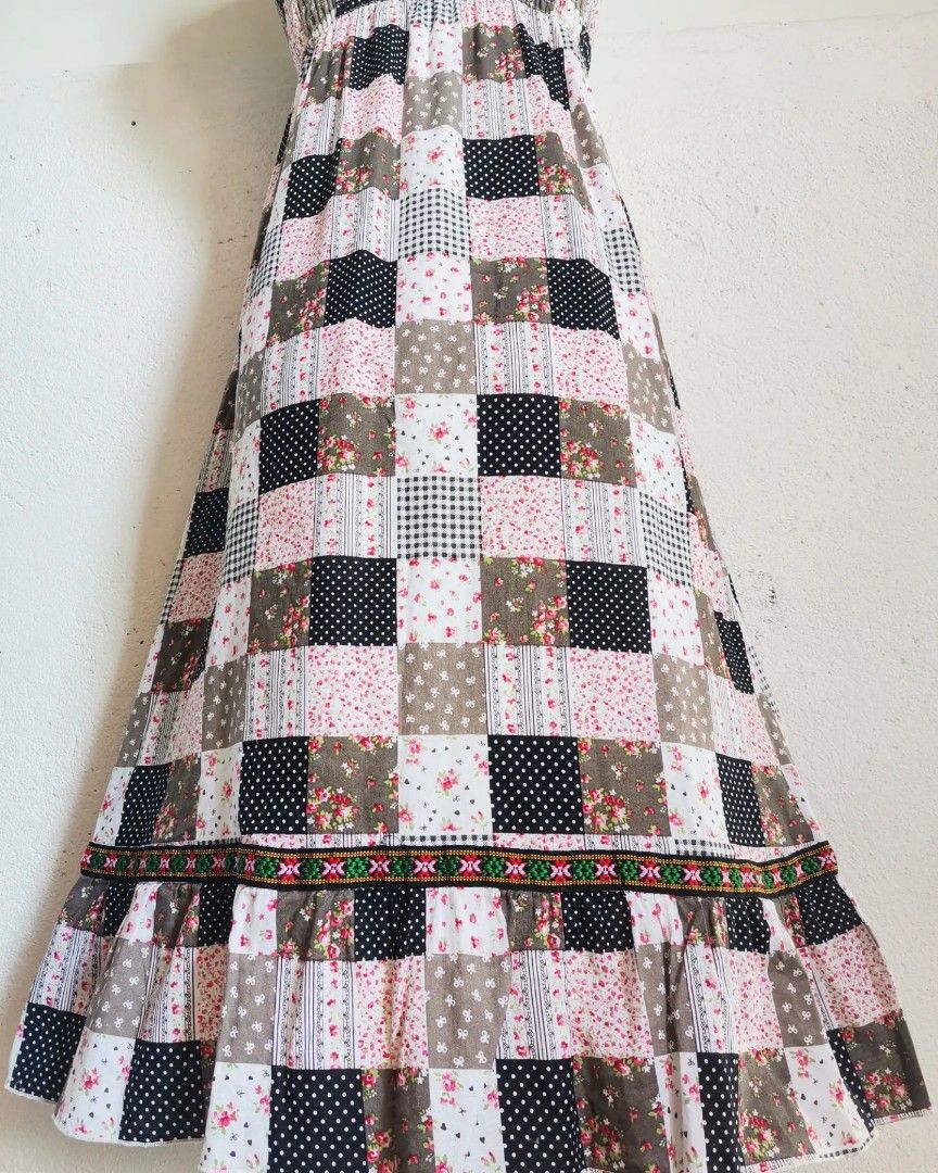 Cottagecore Patchwork Dress, Women's Fashion, Dresses & Sets, Dresses ...