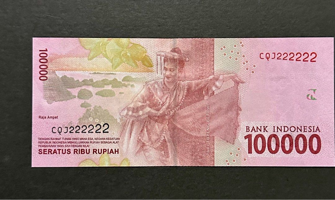 (CQJ 222222) 2016 Indonesia 100000 Seratus Ribu Rupiah Solid 6 Serial Number,UNC, Hobbies & Toys ...