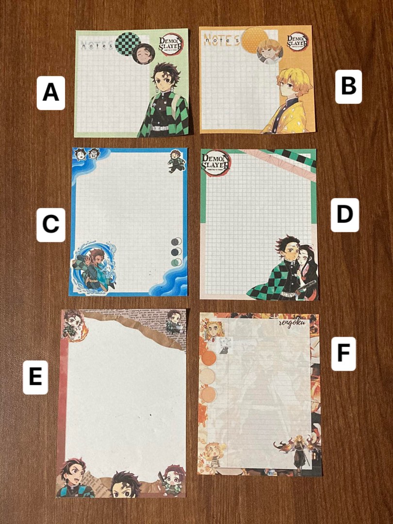 Demon Slayer note pad on Carousell