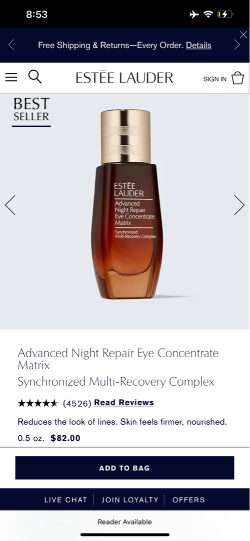 Estee Lauder ANR Eye concentrate matrix, Beauty & Personal Care, Face ...