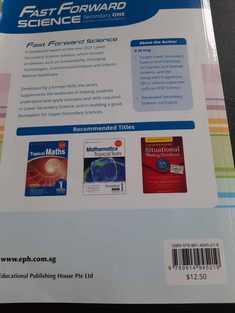 Fast forward Science Book for Secondary 1 (Part 1A) by EPH, Hobbies ...